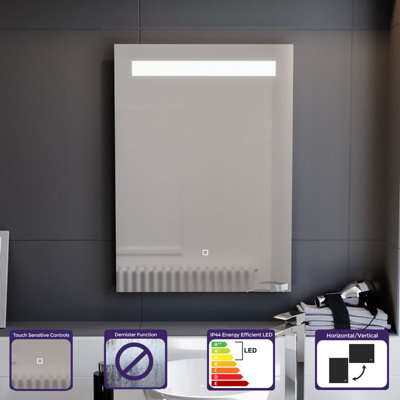 Nes Home 500mm x 700mm Bar LED Straight Corner Bathroom Mirror