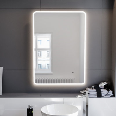 Nes Home 500mm x 700mm LED IP44 Round Corner Bathroom Motion Sensor ...