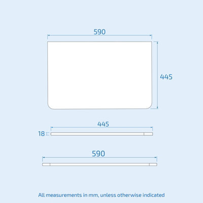 Nes Home 600mm White Drawers Vanity, Worktop & Square Shape Rounded ...