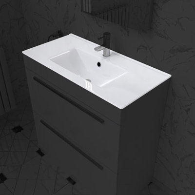 Nes Home 800mm Modern White Slim Ceramic Inset Basin