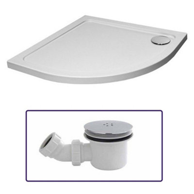 Nes Home 900 x 900 Slim Line Quadrant Shower Tray with Low Profile and ...