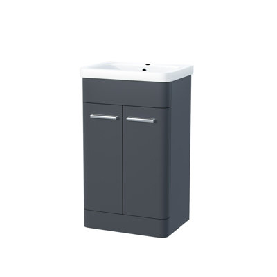 Nes Home Afern 500mm Vanity Unit Cabinet and Wash Basin Anthracite