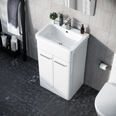 Nes Home Afern 500mm Vanity Unit Cabinet and Wash Basin White
