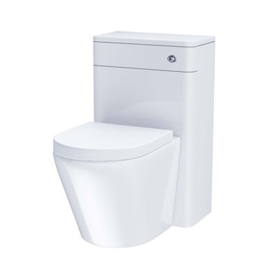 Nes Home Afern Modern 500mm Back To Wall WC Rimless Toilet Gloss White ...