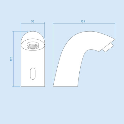 Nes Home Arch Infra-Red Sensor Basin Mono Mixer Tap & TMV Valve Chrome