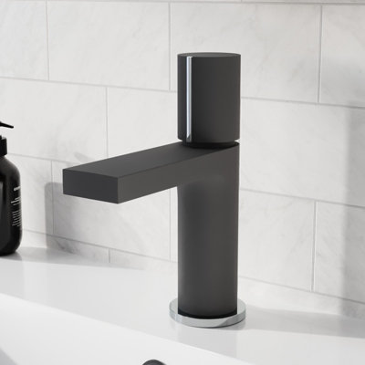 Nes Home Arte Handleless Futuristic Matt Black Basin Mixer Tap Deck ...