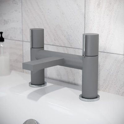 Nes Home Arte Handleless Futuristic Matte Grey Bath Filler Tap Deck ...