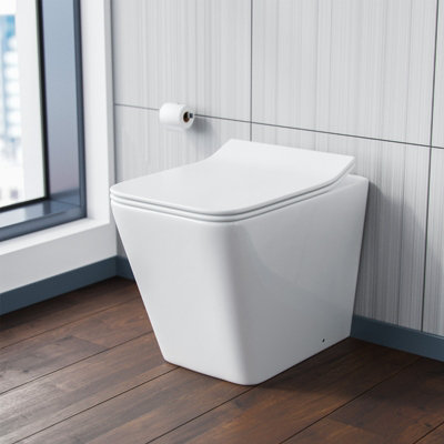 Nes Home Back to Wall Rimless Toilet, Concealed Cistern & Seat White