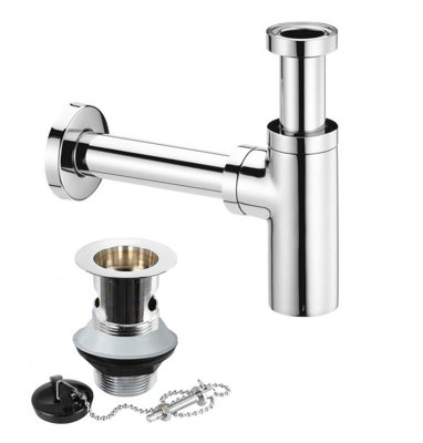 Nes Home Basin Sink Bottle Trap Waste and Plug,Chain,Slotted Drain ...