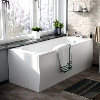 Nes Home Bath Suite 1700mm Bathtub, 650mm White Basin Vanity & Close ...
