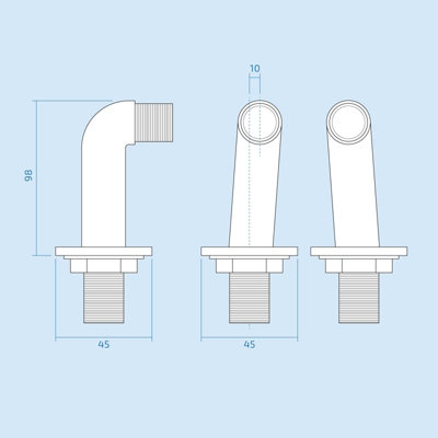 Nes Home Bathroom Bath Shower Mixer Tap Legs Adapter Pillars Extension ...