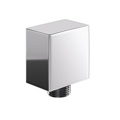 Nes Home BATHROOM SQUARE SHOWER HOSE WALL OUTLET ELBOW MODERN CHROME ...