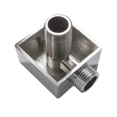 Nes Home BATHROOM SQUARE SHOWER HOSE WALL OUTLET ELBOW MODERN CHROME ...