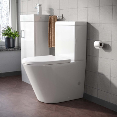 Nes Home Bella Round Close Coupled Cistern, Pan and Seat