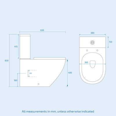 Nes Home Bella Round Close Coupled Cistern, Pan and Seat