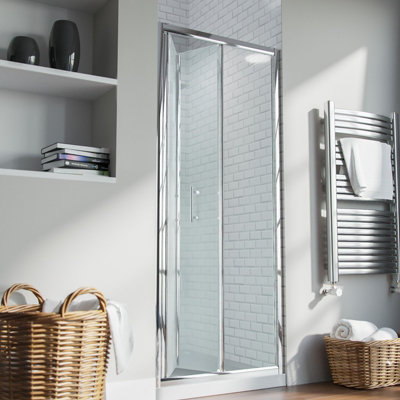 Nes Home Bill Bi Folding Glass Shower Enclosure Door
