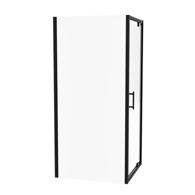 Nes Home Black 700 x 700mm Pivot Door Shower Enclosure & Side Panel