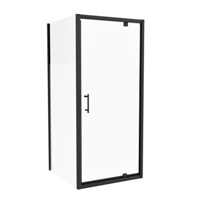 Nes Home Black 760 x 700mm Pivot Door Shower Enclosure & Side Panel