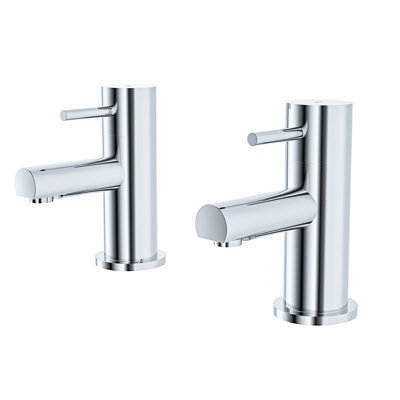 Nes Home Blossom Modern Set Of Two Round Basin Taps & Waste