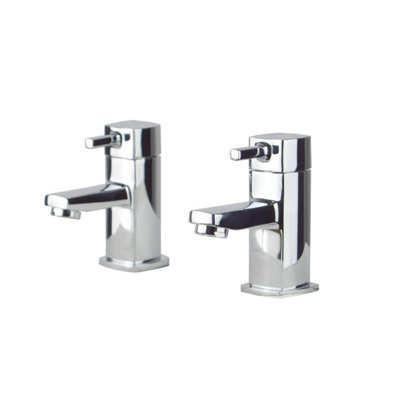 Nes Home Boston Modern Set of Chrome Hot & Cold Twin Bath Taps Deck ...