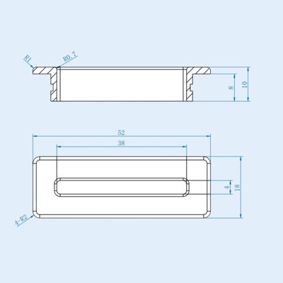 Nes Home Brushed Brass Rectangle Overflow Stopper