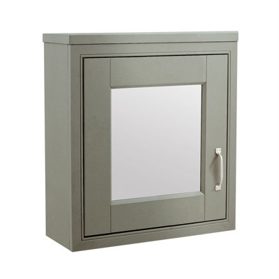 Nes Home Chiltern Traditional 500mm Mirror Cabinet Stone Grey | DIY at B&Q