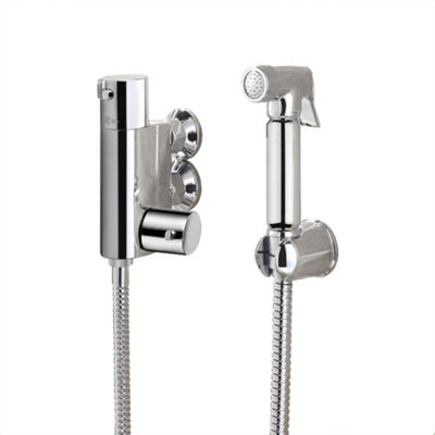 Nes Home Chrome Bidet Douche & Mini Thermostatic Bar Valve Spray Kit ...