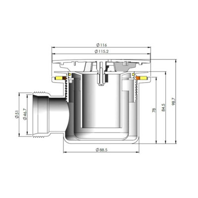 Nes Home Chrome Cover Low Profile Shower Tray Waste Trap Fast Flow