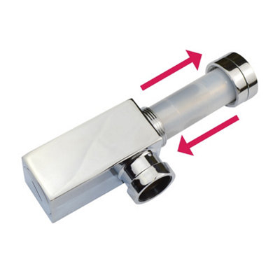 Nes Home Chrome Square Bottle Trap & Outlet Pipe Bathroom Basin Sink ...