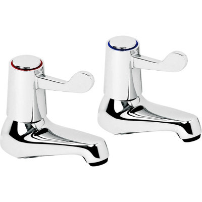 Nes Home Chrome Twin Lever 3/4" Contract Bath Taps with Ceramic Disc ...