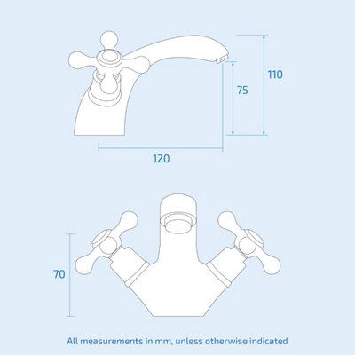 Nes Home Churchill Traditional Basin Mixer Tap with Waste