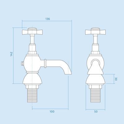 Nes Home Churchill Traditional Chrome Cross Head Twin Bath Filler Taps