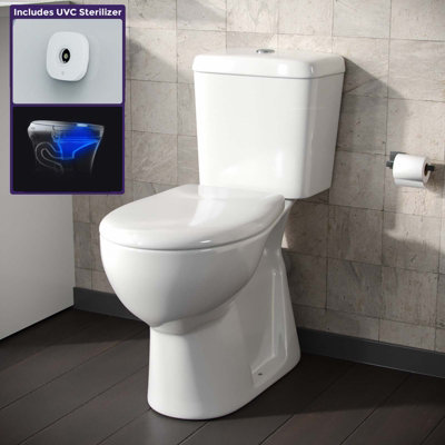 Nes Home Close Coupled WC Toilet & UVC Smart Sterilizer Light at B&Q