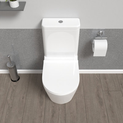 Nes Home Cobley Round Comfort Height Close Coupled Cistern, Pan and Seat