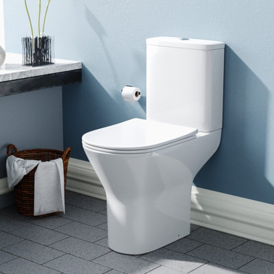 NES HOME COMFORT HEIGHT RIMLESS OPEN BACK CLOSE COUPLED TOILET PAN ...