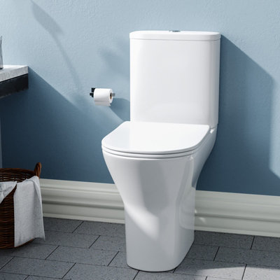 Nes Home Comfort Height Rimless Open Back Close Coupled Toilet Pan ...