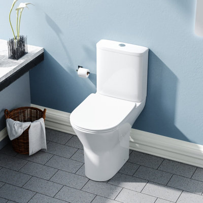 Nes Home Comfort Height Rimless Open Back Close Coupled Toilet Pan ...