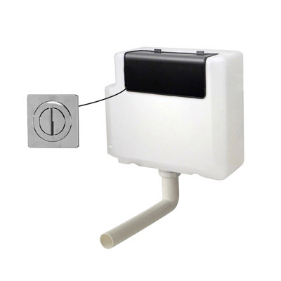 Nes Home Concealed Cistern Dual Flush Front Access Round Button Brushed ...