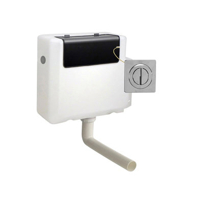 Nes Home Concealed Cistern Dual Flush Side Inlet Round Button Brushed ...