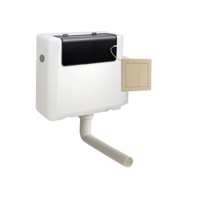 Nes Home Concealed Cistern Dual Flush Side Inlet Square Button Brushed ...