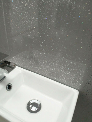 Nes Home Dark Grey Galaxy Cladding Modern PVC Panels Shower Wet Wall ...
