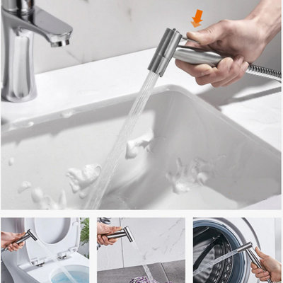 Nes Home Douche Handheld Stainless Steel Bidet Toilet Sprayer Jet Kit ...