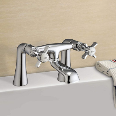 Buy Nes Home Edwardian Traditional Design Chrome Cross Head Deck ...