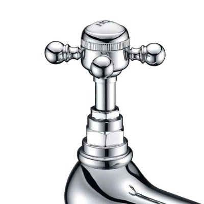 Nes Home Edwardian Traditional Victorian Cross Handle Twin Basin Tap ...