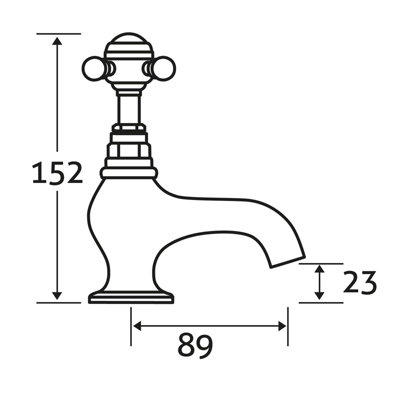 Nes Home Edwardian Traditional Victorian Cross Handle Twin Basin Tap ...