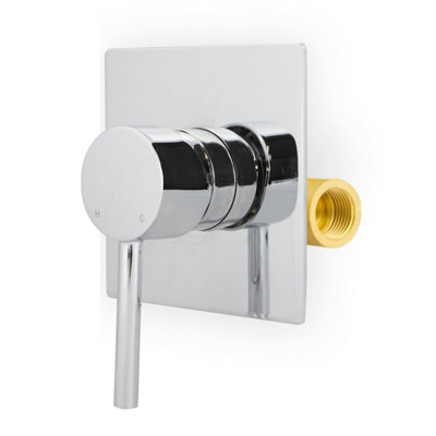 Nes Home Elume Wall Mounted Round Manual Concealed Mixer Shut Off Valve ...