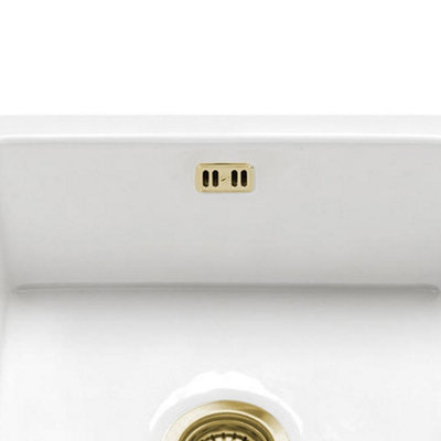 Nes Home Gold Stainless Steel Kitchen Basin Sink Decorative Overflow ...