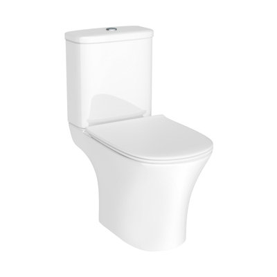 Nes Home Hailes Modern Round Rimless Soft Close Seat WC Pan Close ...