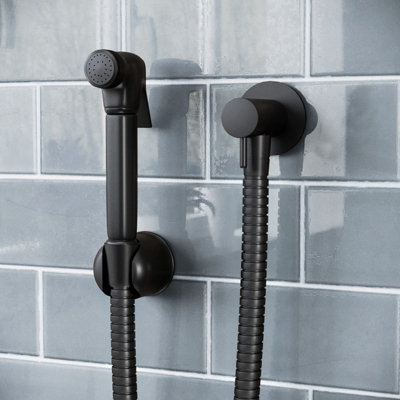 Nes Home Handheld Bidet Spray Kit Matt Black Shattaf Douche, Holder ...