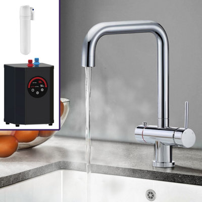 Nes Home Instant Boiling Water Swivel Spout Kitchen Tap Square Chrome ...